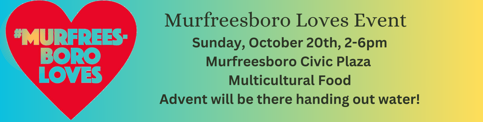 Murfreesboro Loves Header – Advent Lutheran Church (ELCA), Murfreesboro, TN